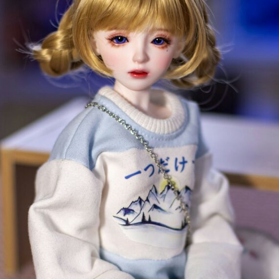 Hilary – 1ft7(50cm) Blonde Tiny Sex Doll With BJD Head 💋 NakeDoll